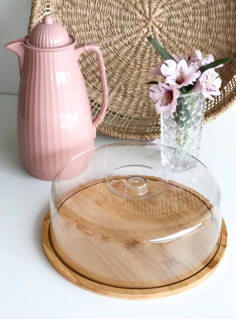 Prato com Cúpula Em Bambu Mimo Style | Mundo Za